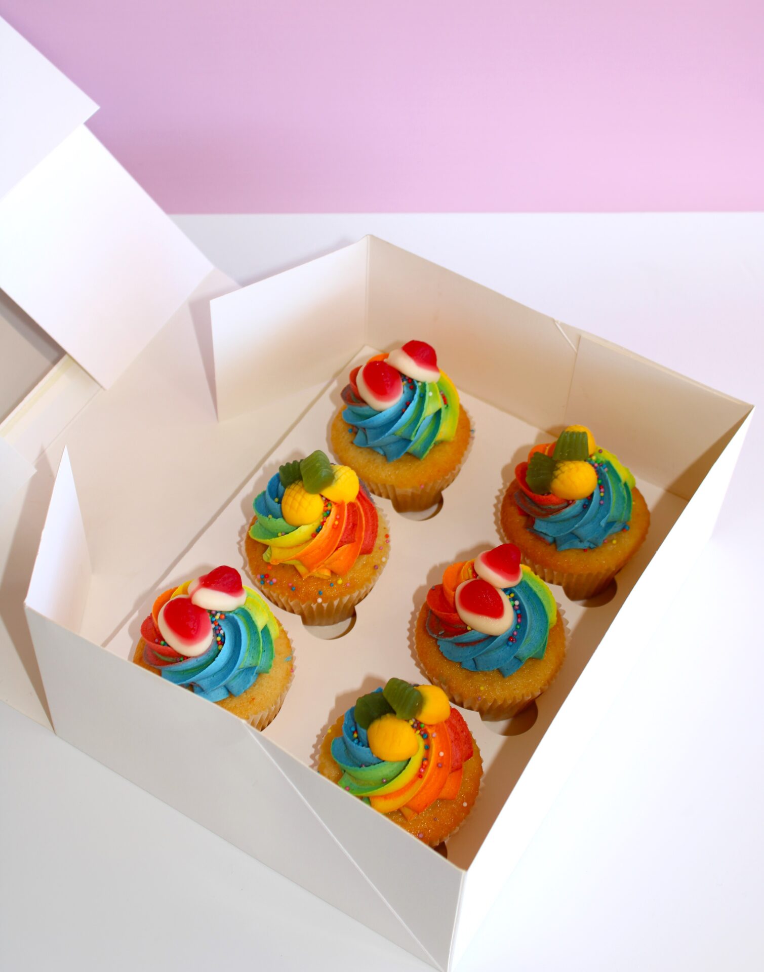 Rainbow Cupcakes - REGULAR SIZED - Sweet On Cup Cakes