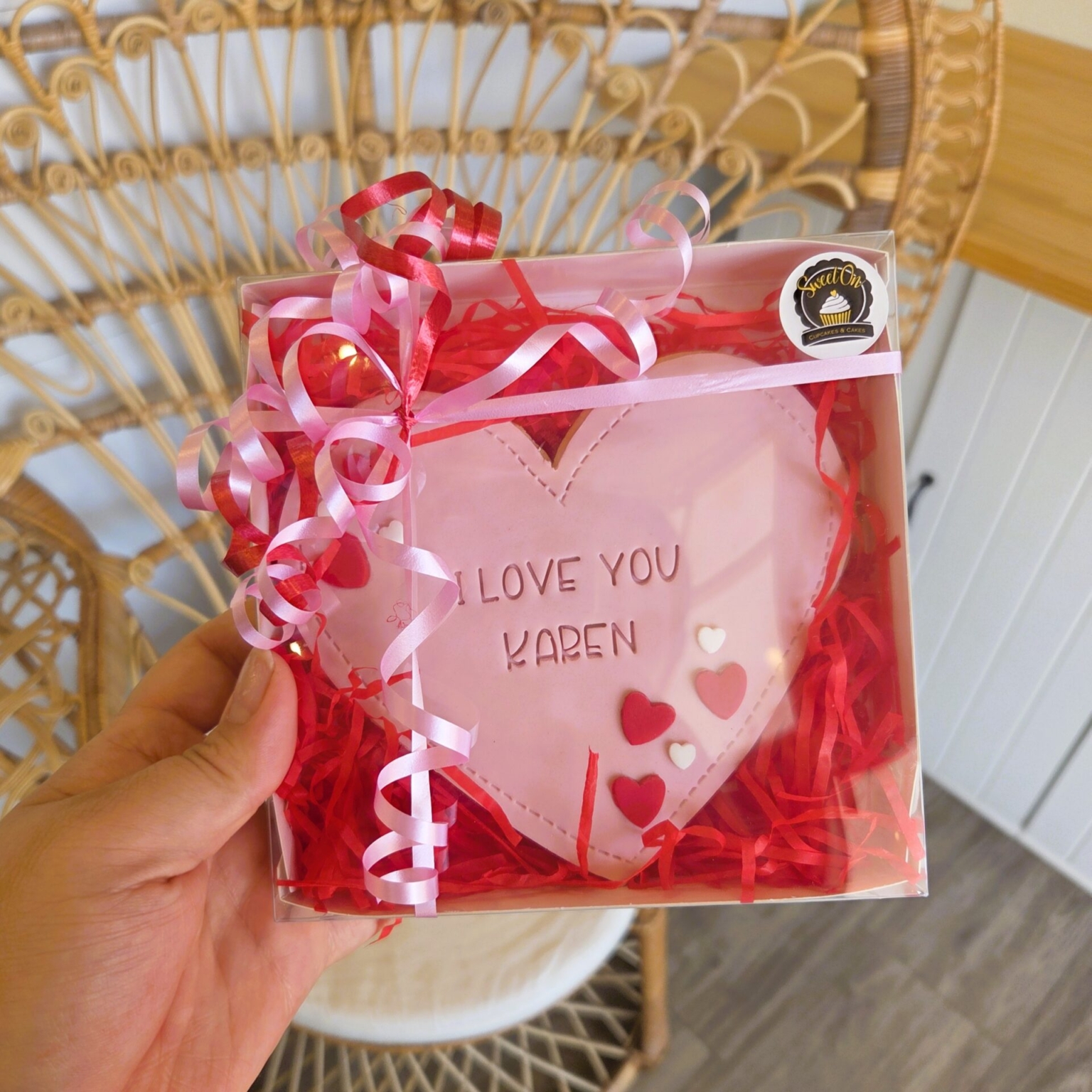 Valentines Day big heart cookie - Sweet On Cup Cakes